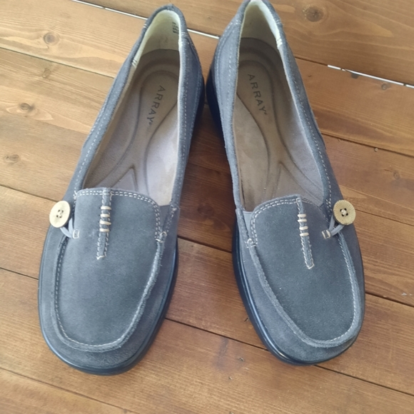 Array | Shoes | Array Superior Blue Gray Suede Loafer Slip On Size 9w ...